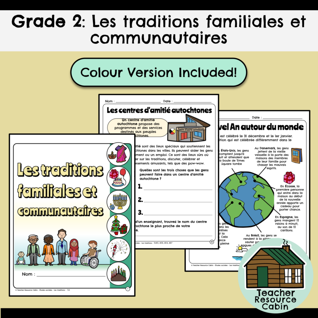 Les traditions familiales et communautaires (Grade 2 FRENCH Social ...