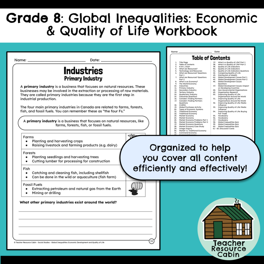 Global Inequalities: Economic & Quality of Life Workbook (Grade 8 ...
