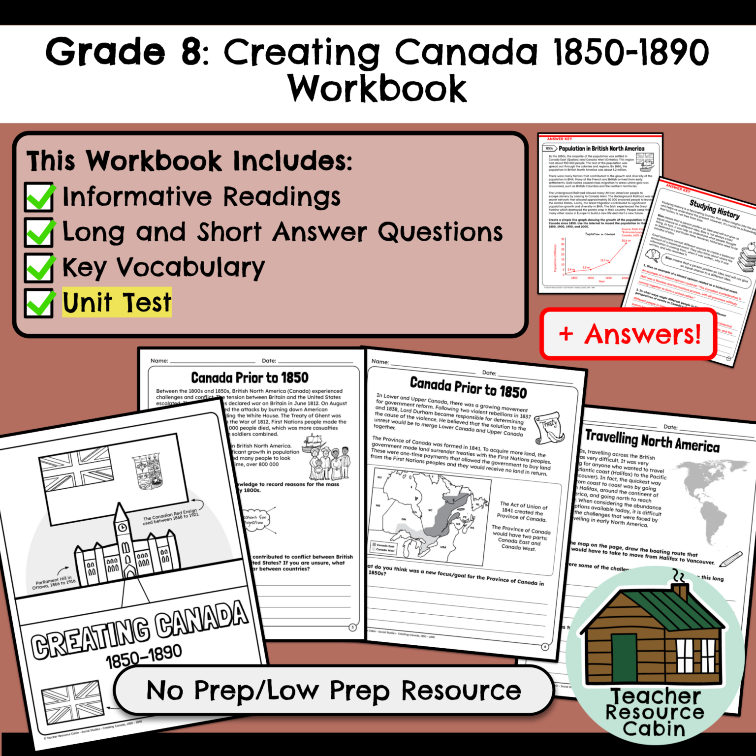 Creating Canada 1850-1890 Workbook (Grade 8 Ontario History) - Teacher ...