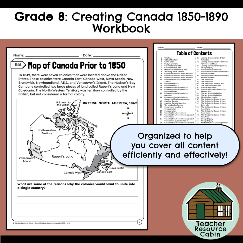 Creating Canada 1850-1890 Workbook (Grade 8 Ontario History) - Teacher ...