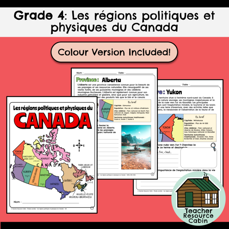 Les régions politiques et physiques du Canada (Grade 4 FRENCH Social ...