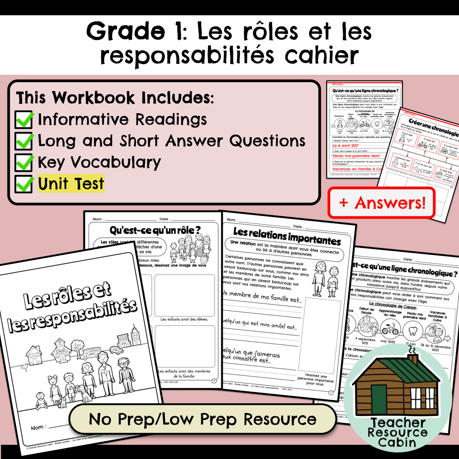 Les rôles et les responsabilités (Grade 1 FRENCH Social Studies ...