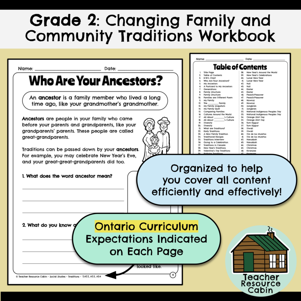 Changing Family and Community Traditions Workbook (Grade 2 Social ...