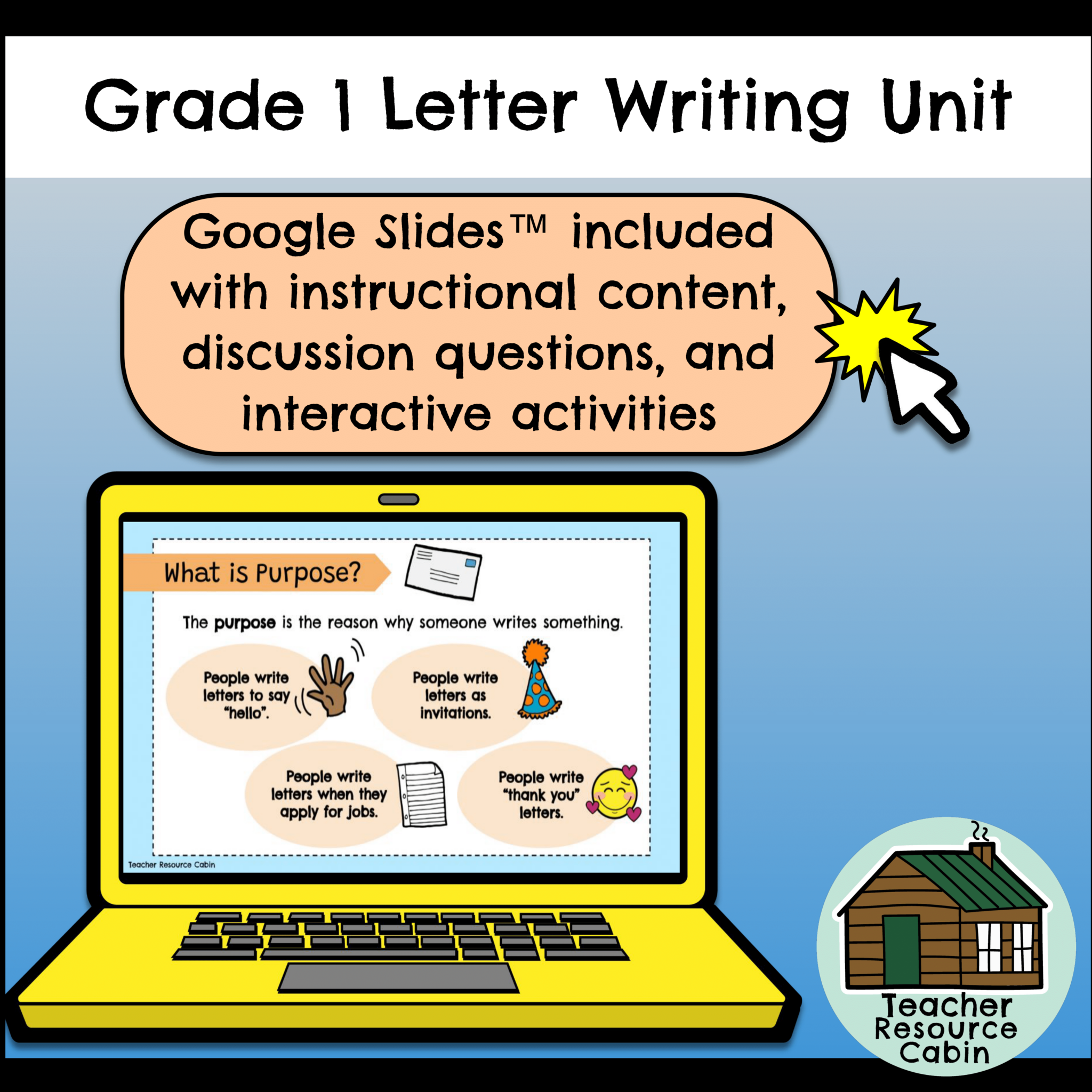 Grade 1 Friendly Letter Writing Unit (Printable + Google Slides ...