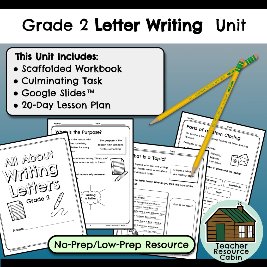 Grade 2 Friendly Letter Writing Unit (Printable + Google Slides ...