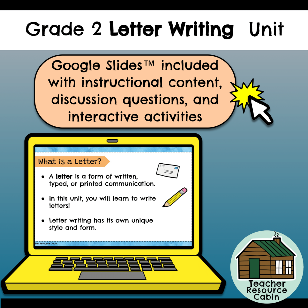 Grade 2 Friendly Letter Writing Unit (Printable + Google Slides ...