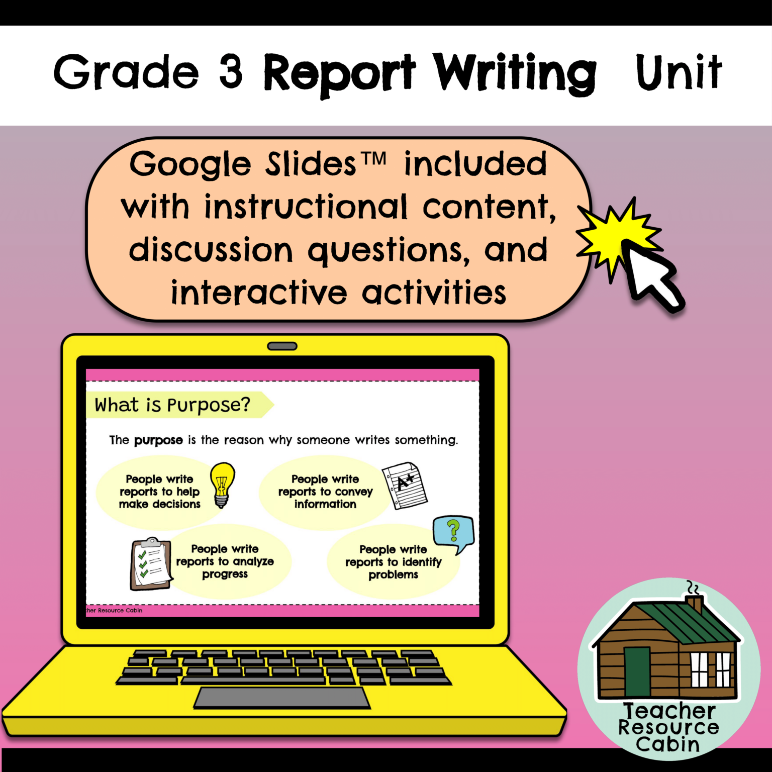 Grade 3 Report Writing Unit (Printable + Google Slides™) - Teacher ...