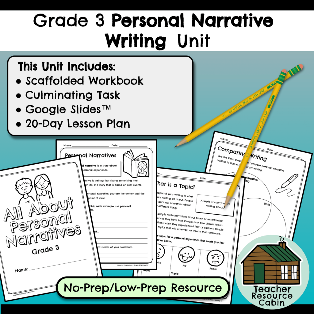 Grade 3 Personal Narrative Writing Unit (Printable + Google Slides ...