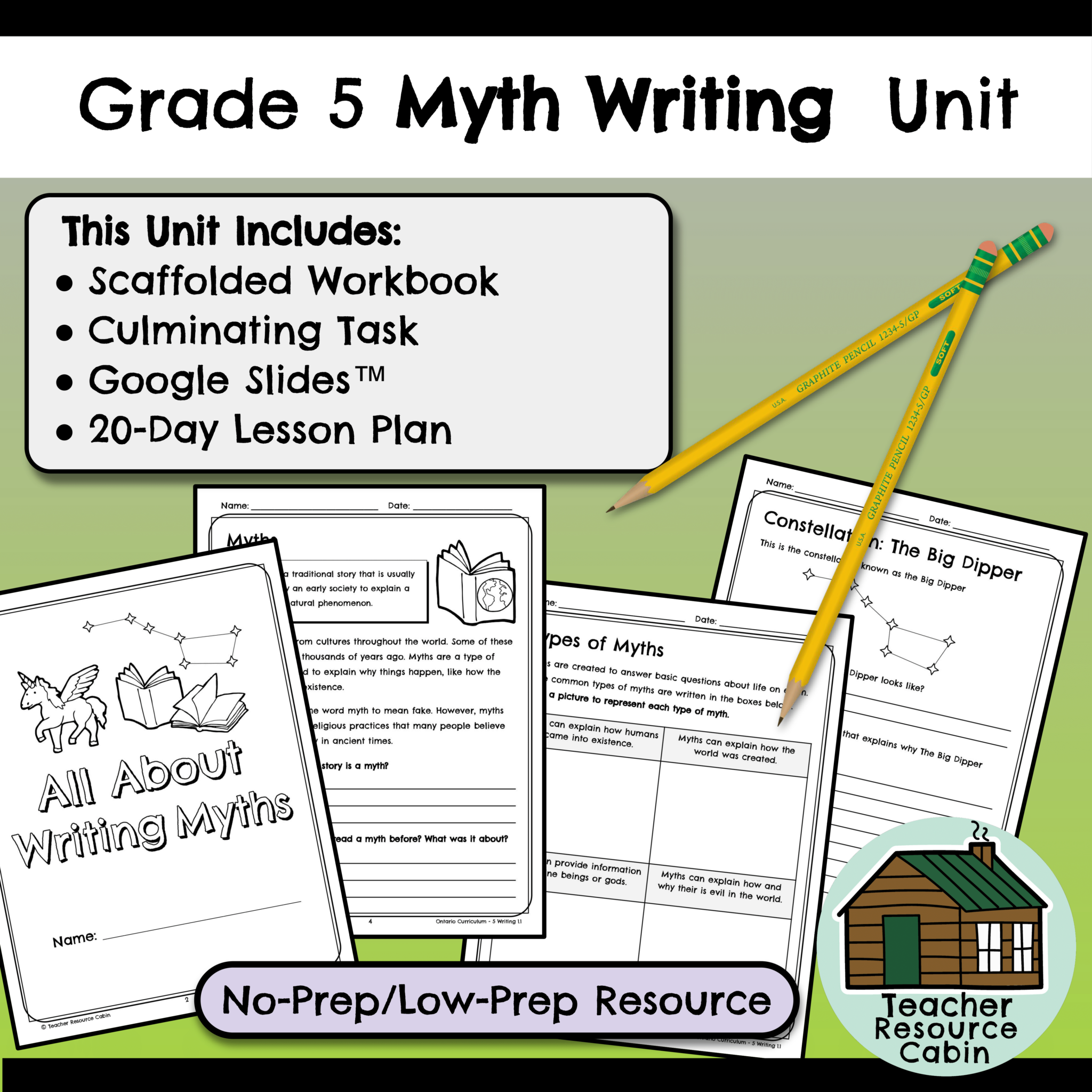 Grade 5 Myth Writing Unit (Printable + Google Slides™) - Teacher ...