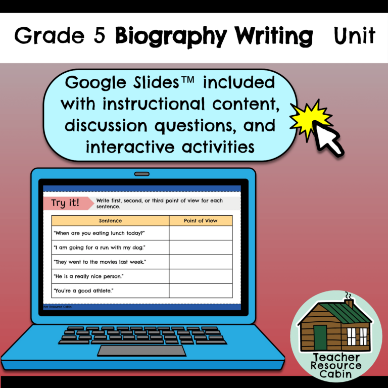 Grade 5 Biography Writing Unit (Printable + Google Slides™) - Teacher ...