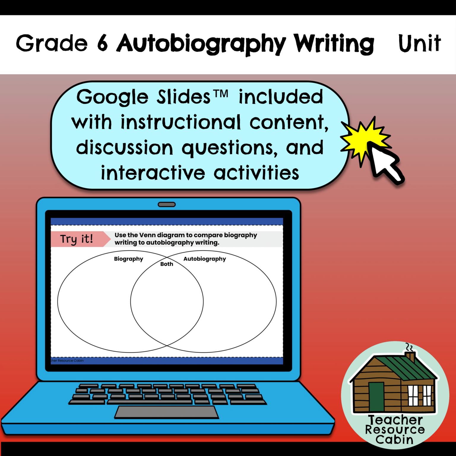 Grade 6 Autobiography Writing Unit (Printable + Google Slides ...