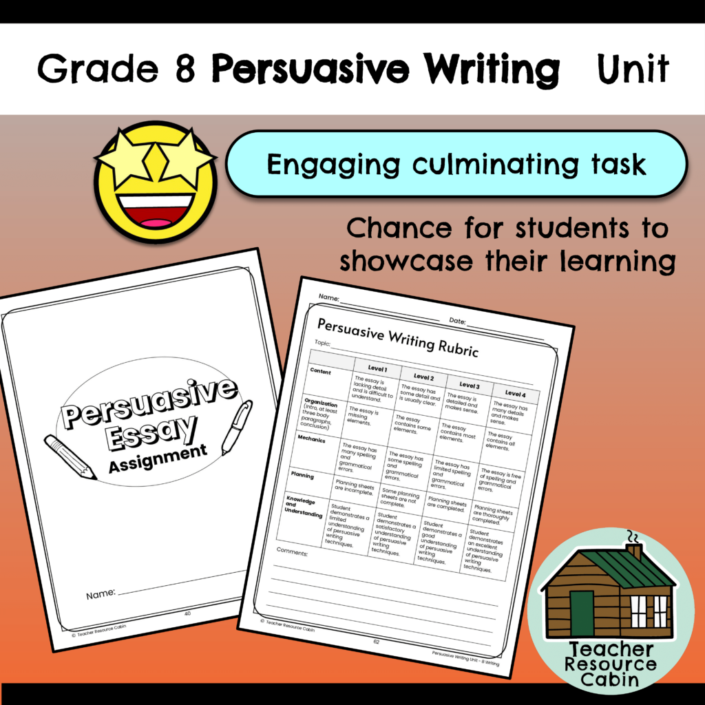 Grade 8 Persuasive Writing Unit (Printable + Google Slides™) - Teacher ...