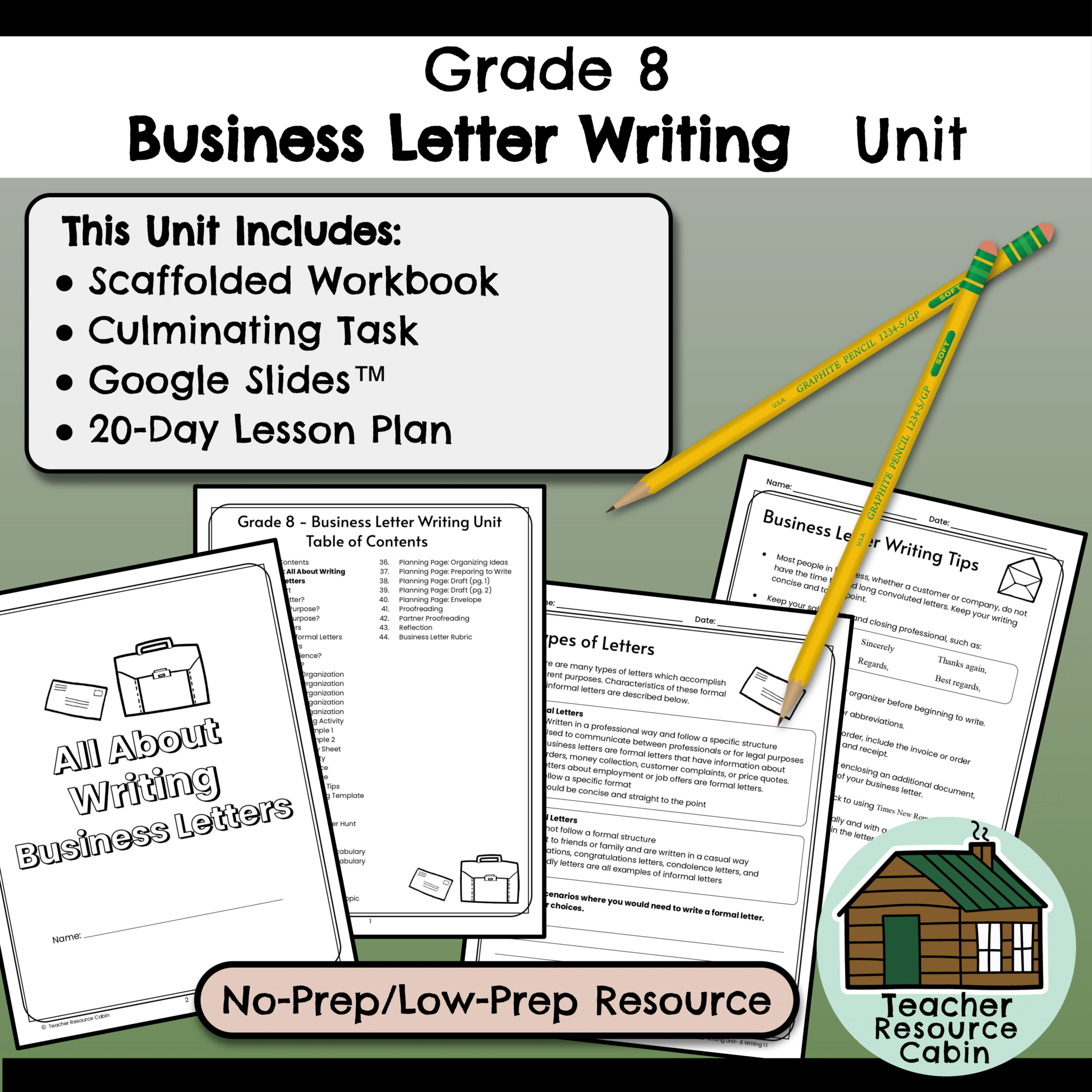 Grade 8 Business Letter Writing Unit (Printable + Google Slides ...