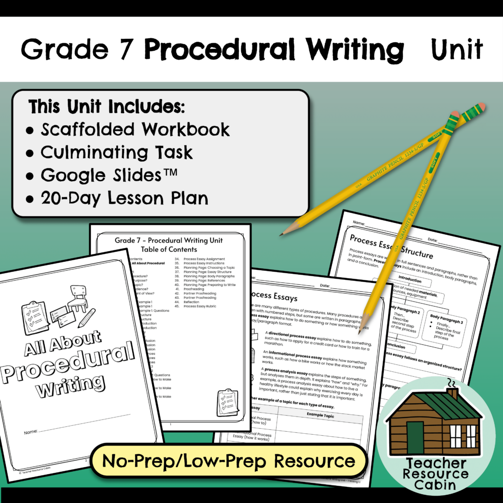 Grade 7 Procedural Writing Unit (Printable + Google Slides™) - Teacher ...