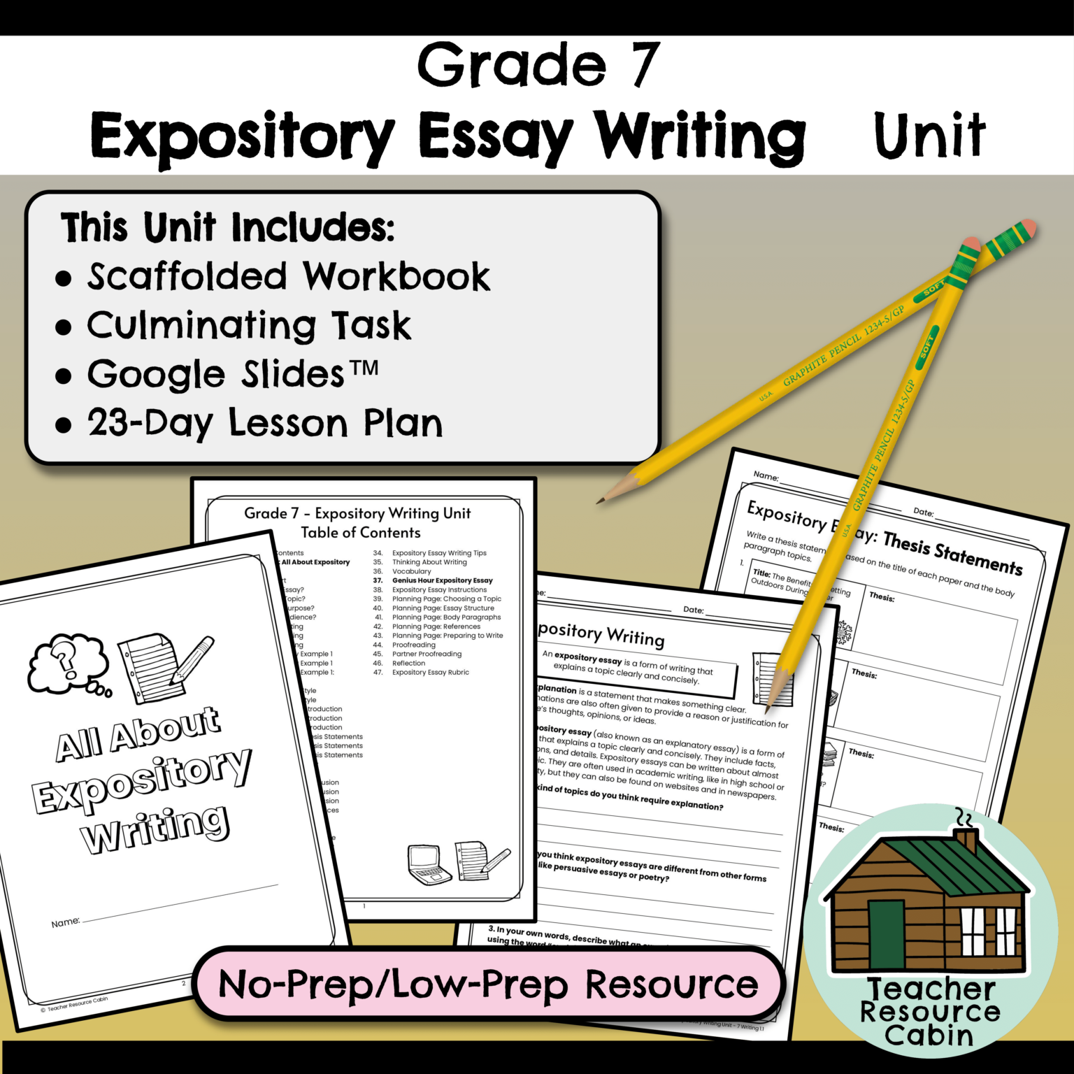 Grade 7 Expository Essay Writing Unit (Printable + Google Slides ...