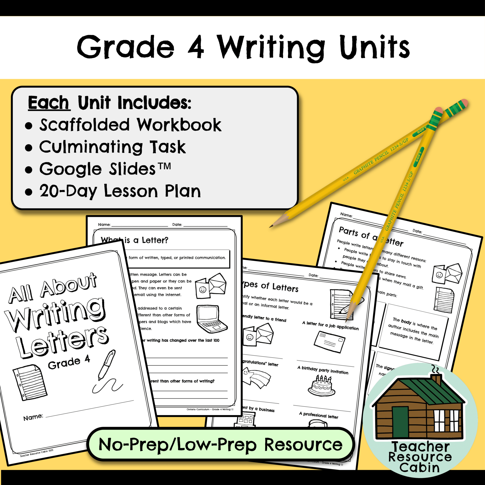 Grade 4 WRITING UNITS Bundle (Printable + Google Slides™) - Teacher ...