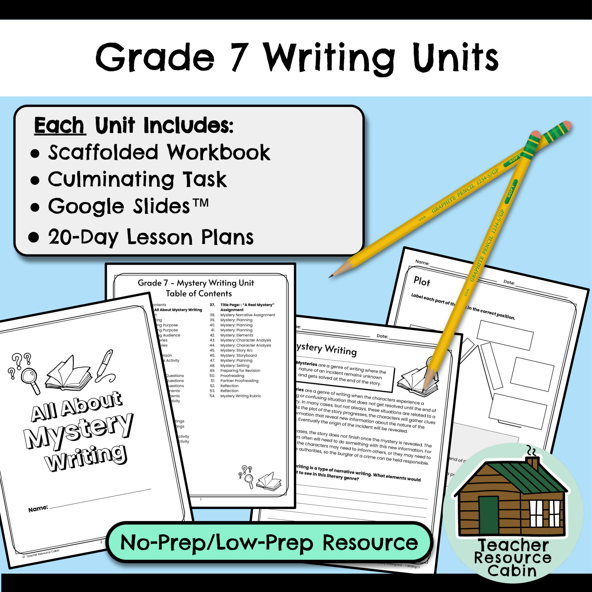 Grade 7 WRITING UNITS Bundle (Printable + Google Slides™) - Teacher ...