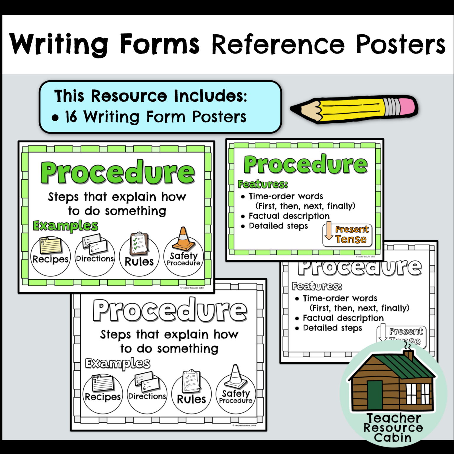 Writing Forms Posters - Bulletin Board (Language Arts) - Teacher ...