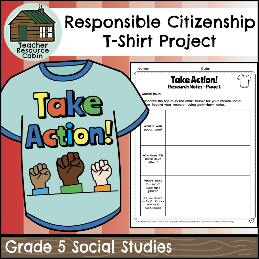 Responsible Citizenship Project - Design a T-Shirt (Grade 5 Social ...