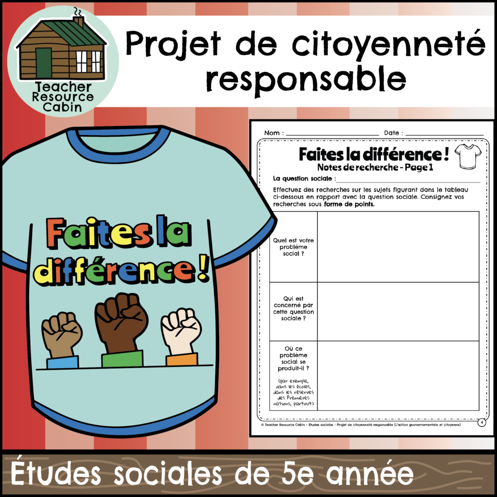 Grade 5 Ontario FRENCH Social Studies Workbook Bundle - Teacher ...
