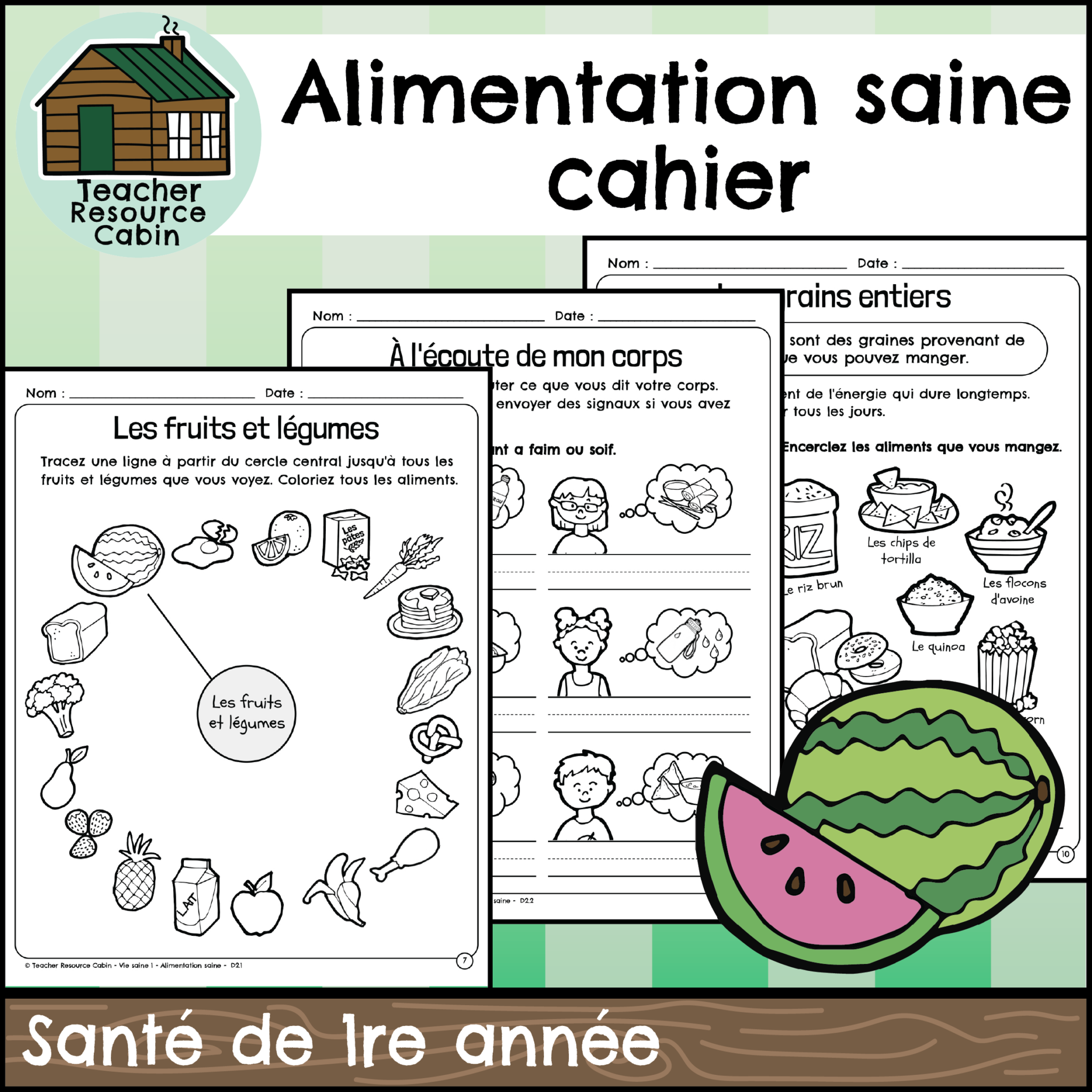 Alimentation saine cahier (Grade 1 FRENCH Ontario Health) - Teacher ...