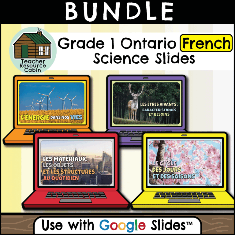 Grade 1 Ontario FRENCH Science for Google Slides™ - Teacher Resource Cabin