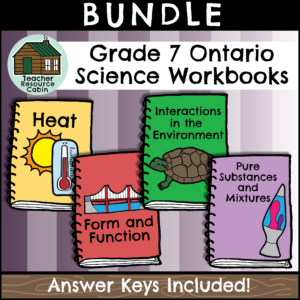 Grade 7 FRENCH Science Workbook Bundle - Teacher Resource Cabin