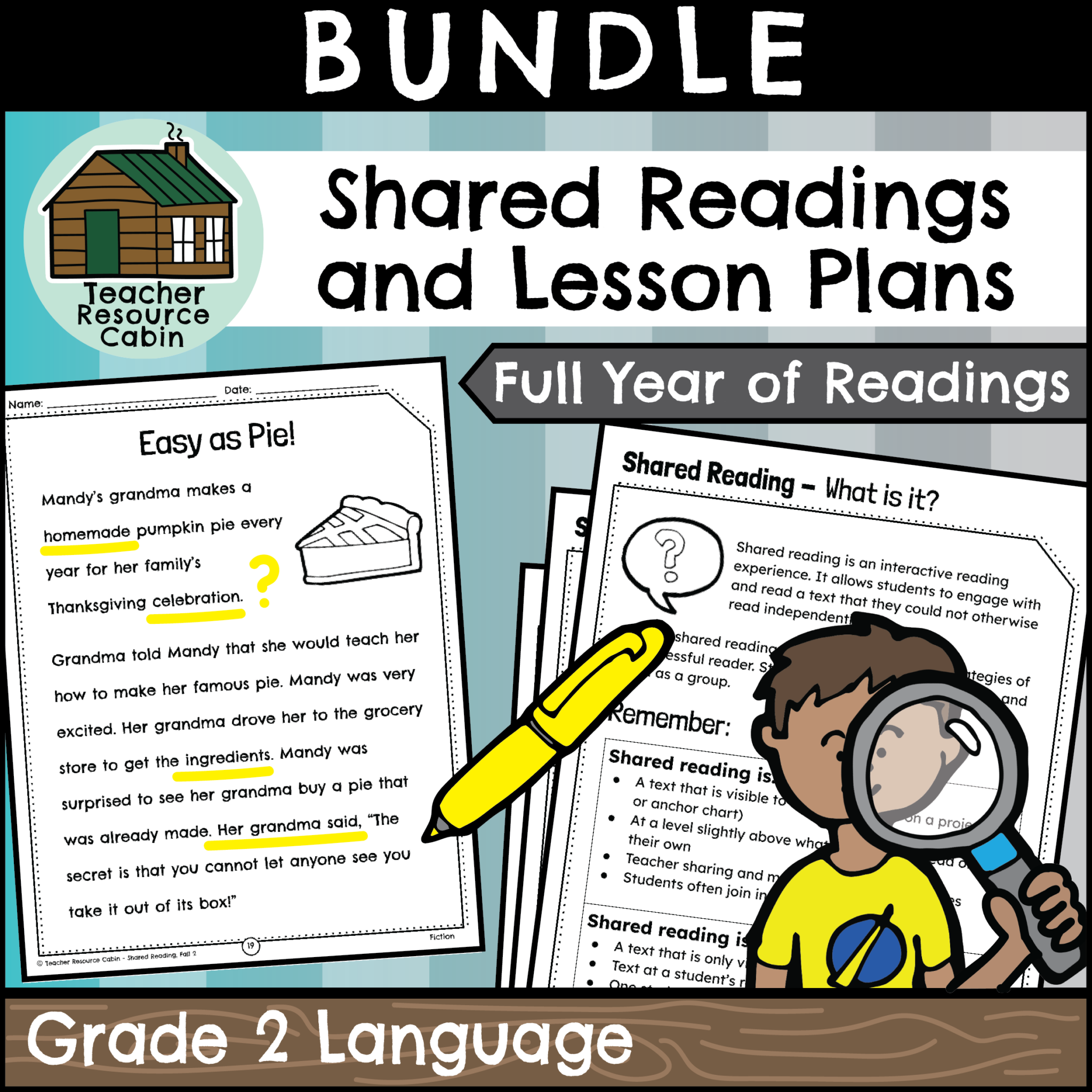 Grade 2 Shared Reading Bundle - Teacher Resource Cabin