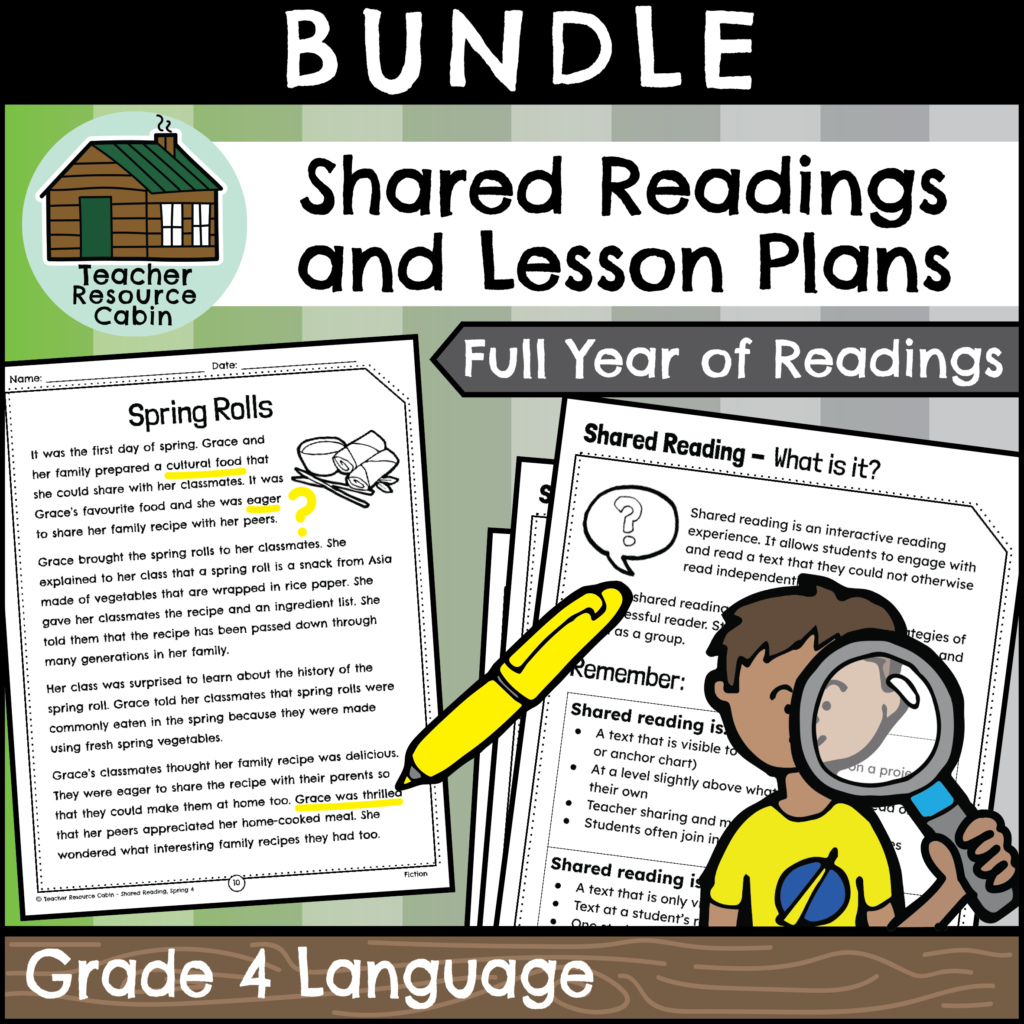 Grade 4 Shared Reading Bundle - Teacher Resource Cabin
