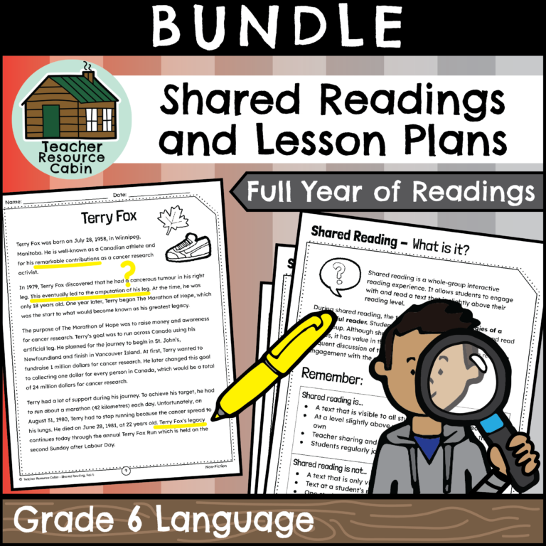 Grade 6 Shared Reading Bundle - Teacher Resource Cabin
