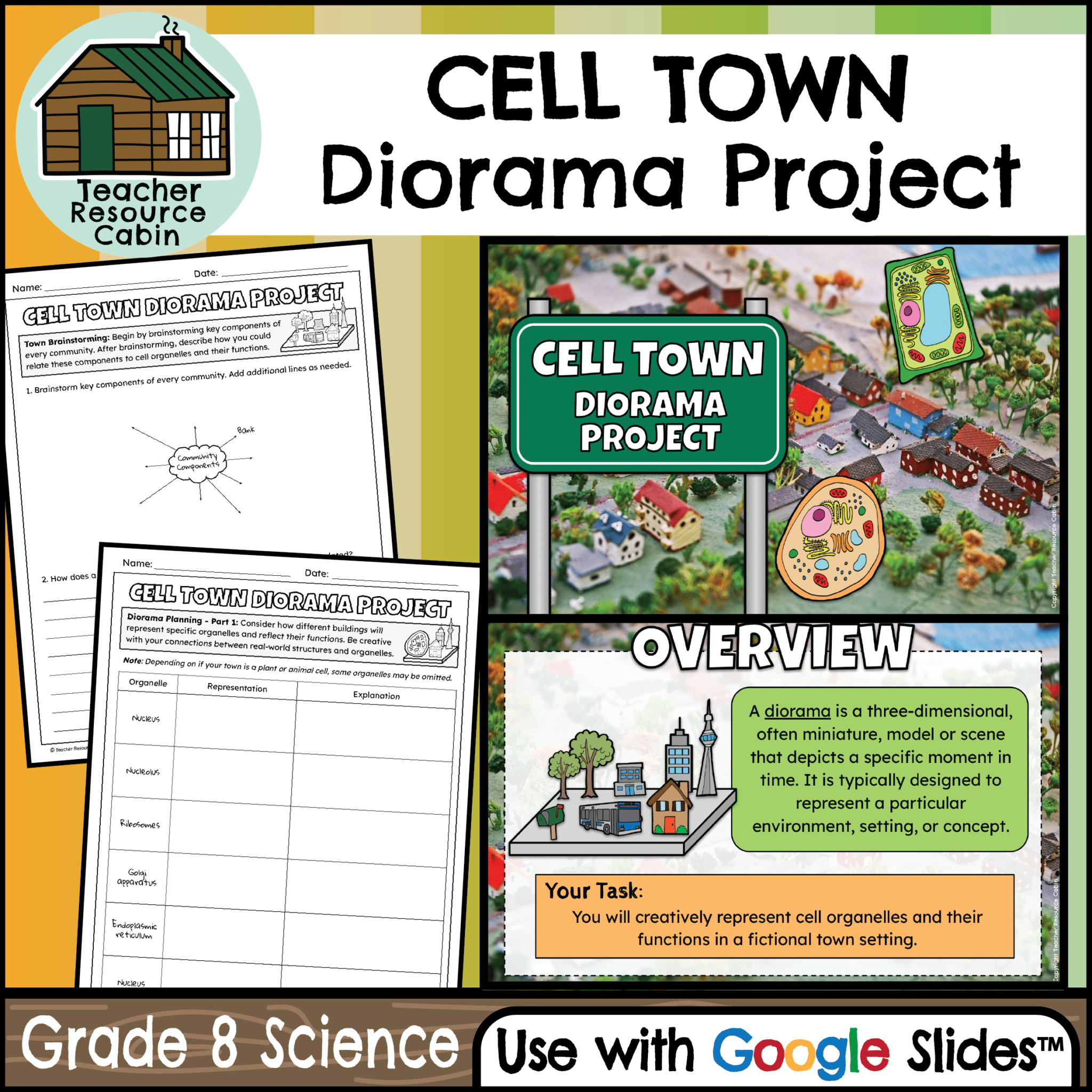 Cell Town Diorama Project for Google Slides™ (Grade 8 Science ...
