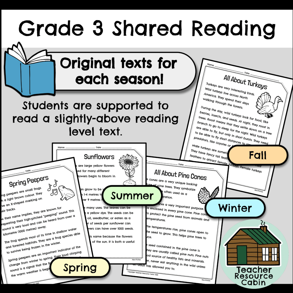 Grade 3 Shared Reading Bundle - Teacher Resource Cabin