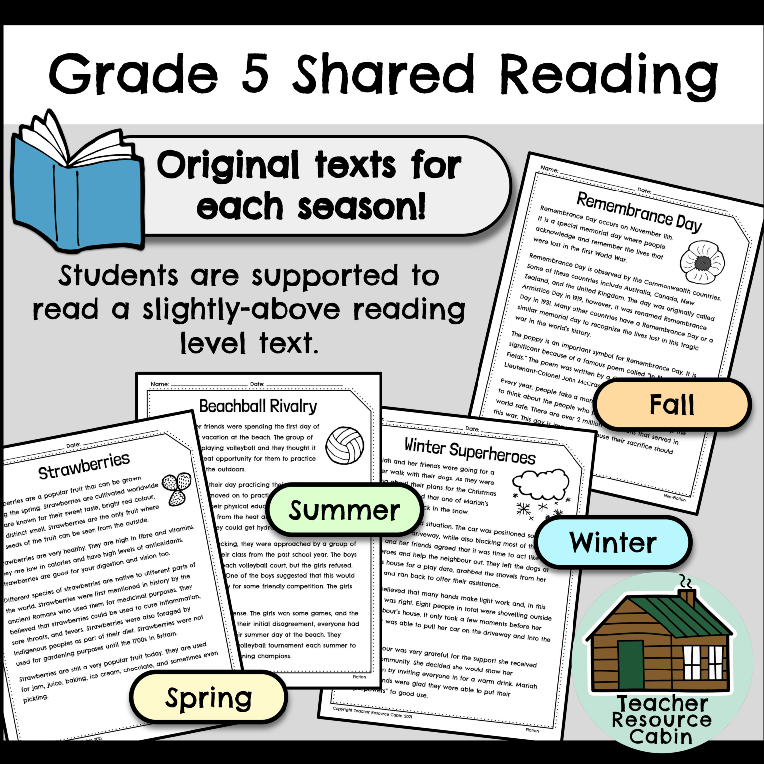 Grade 5 Shared Reading Bundle - Teacher Resource Cabin