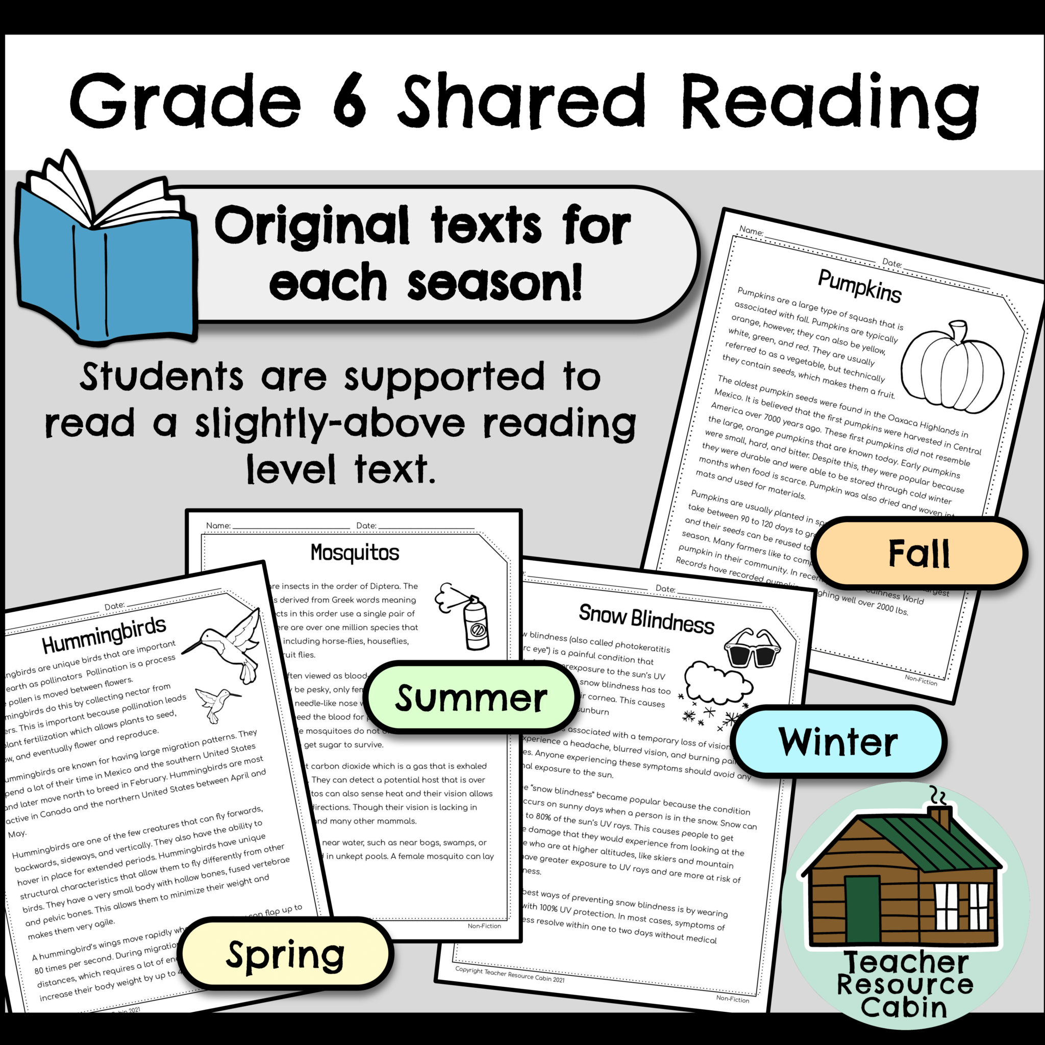 Grade 6 Shared Reading Bundle - Teacher Resource Cabin