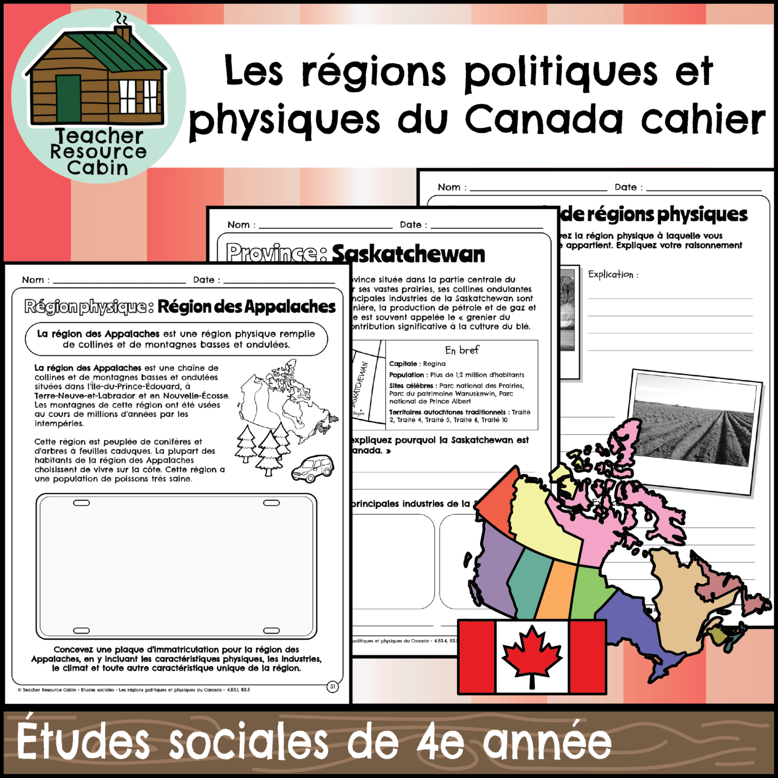 Les régions politiques et physiques du Canada (Grade 4 FRENCH Social ...