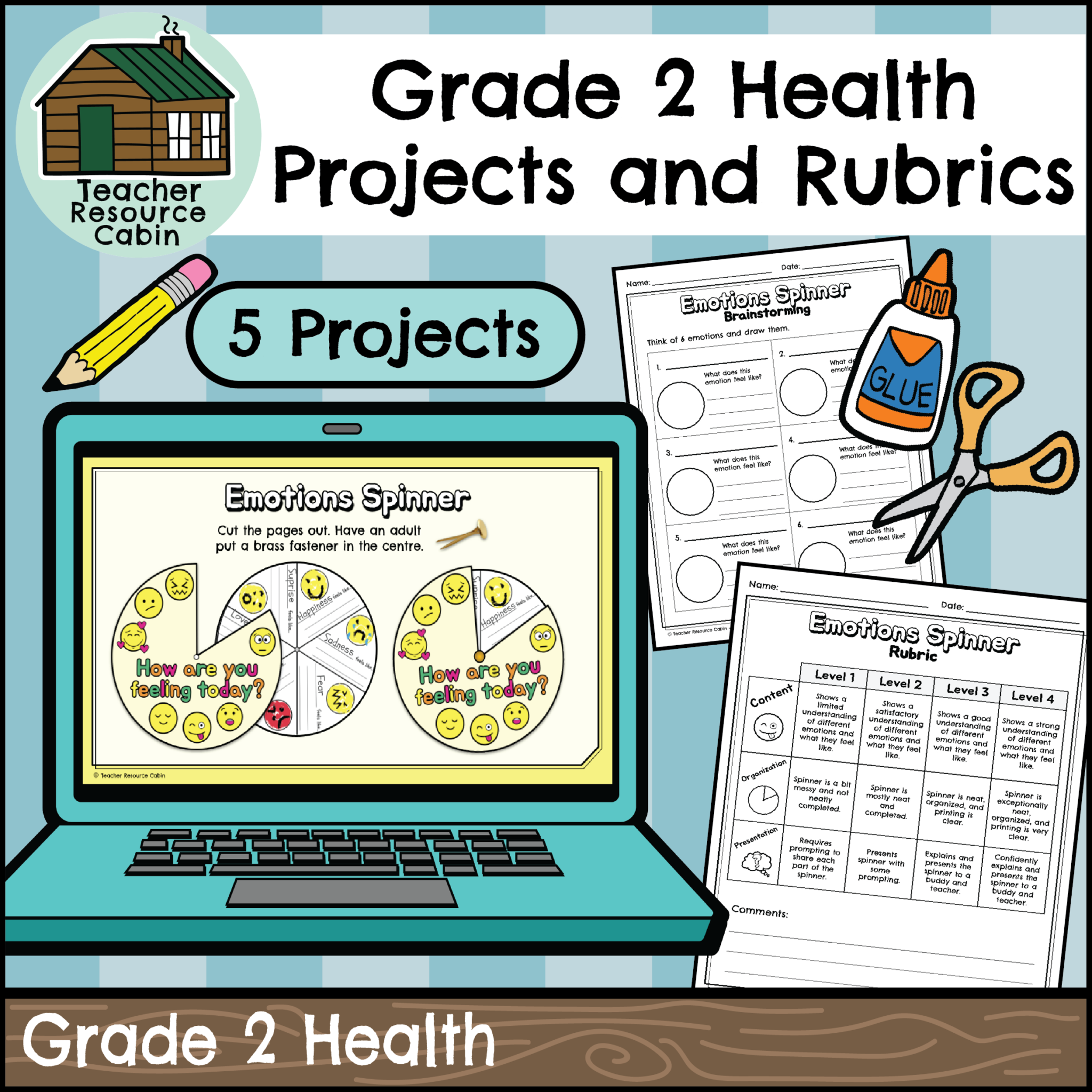Grade 2 Health Projects and Rubrics - Includes Google Slides™ - Teacher ...