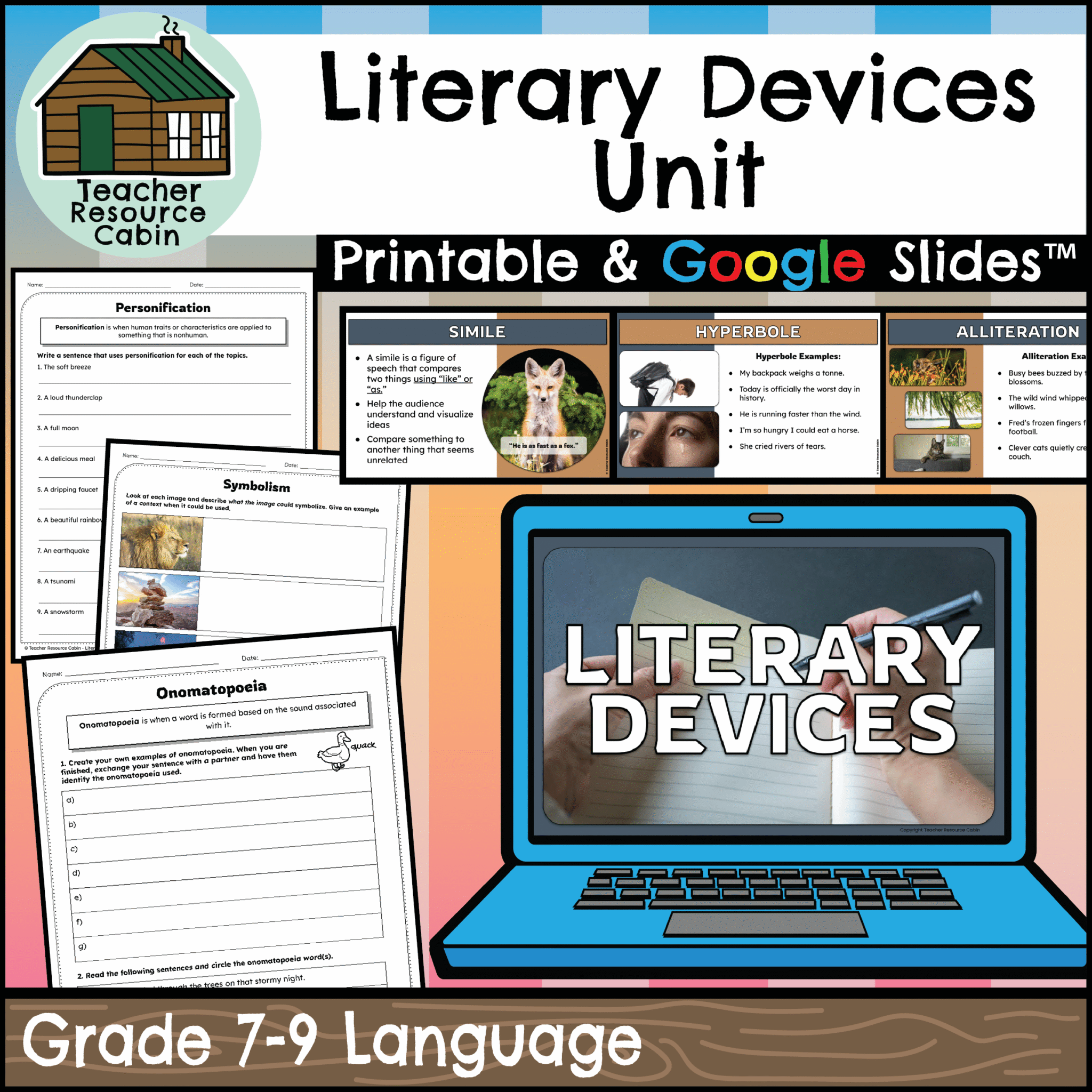 Literary Devices and Types of Sentences Unit (Grade 7-9) - Teacher ...