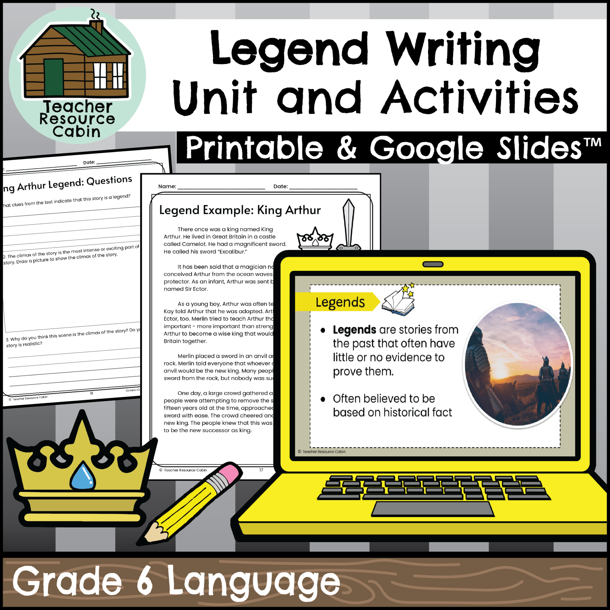 Grade 6 Legend Writing Unit (Printable + Google Slides™) - Teacher ...