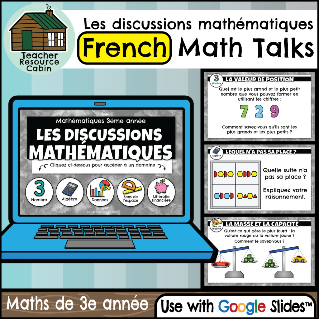 Grade 3 FRENCH MATH TALKS for Google Slides™ - Teacher Resource Cabin