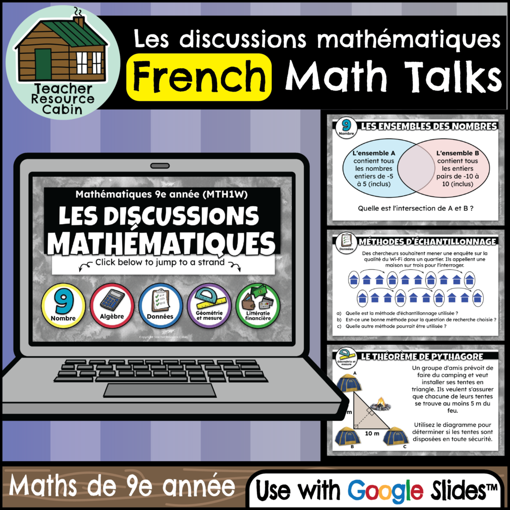 Grade 9 MTH1W MATH TALKS for Google Slides™ - Teacher Resource Cabin