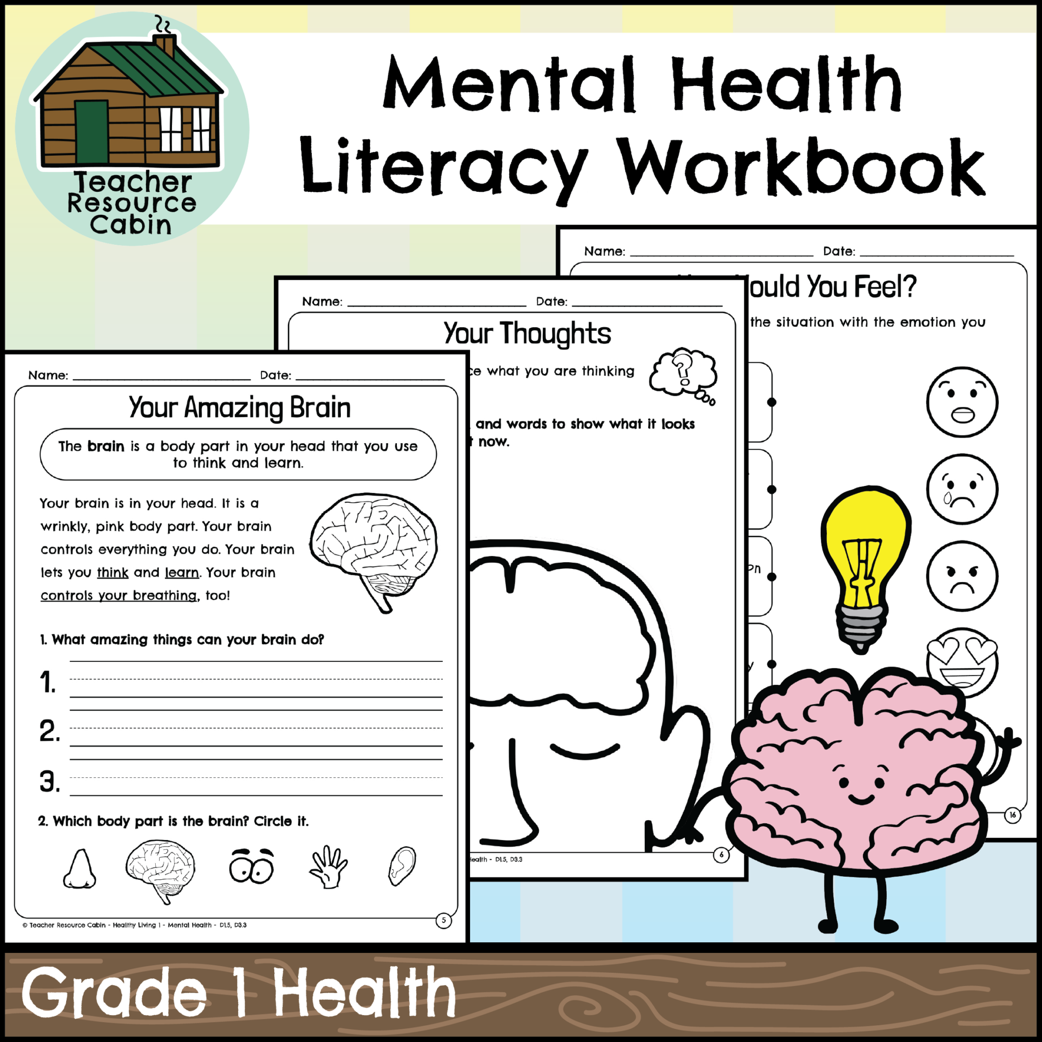 Mental Health Literacy Workbook (Grade 1 Ontario Health) - Teacher ...