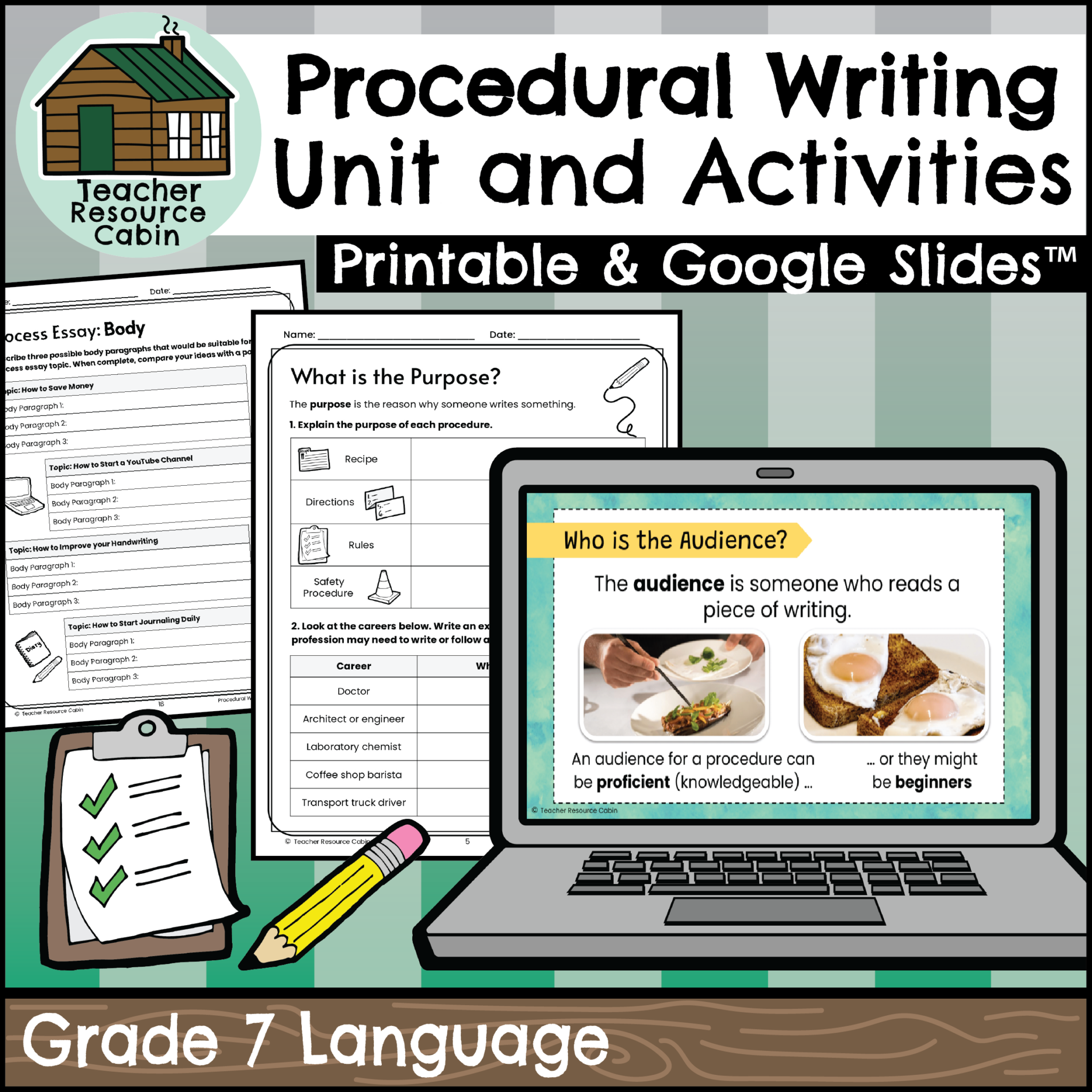 Grade 7 Procedural Writing Unit (Printable + Google Slides™) - Teacher ...