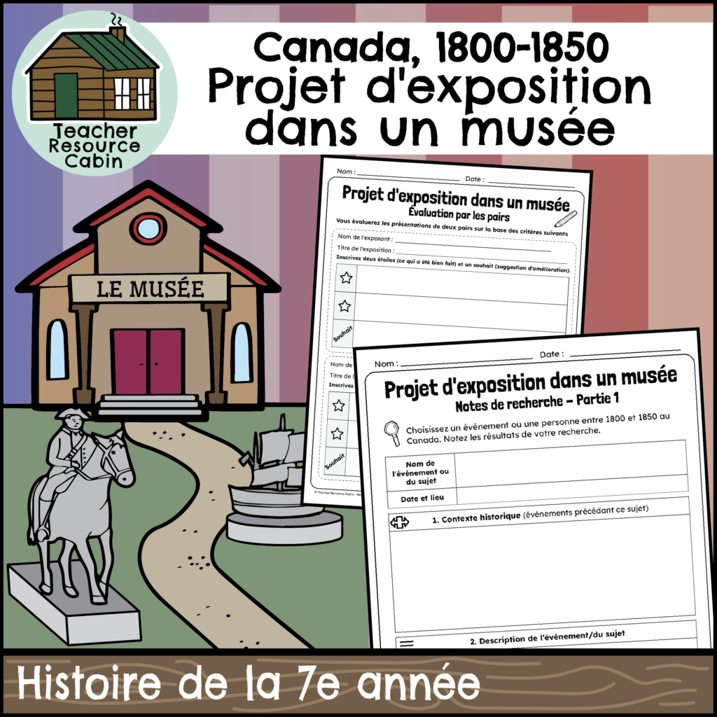 Projet d'exposition dans un musée - Canada 1800 - 1850 (Grade 7 FRENCH ...