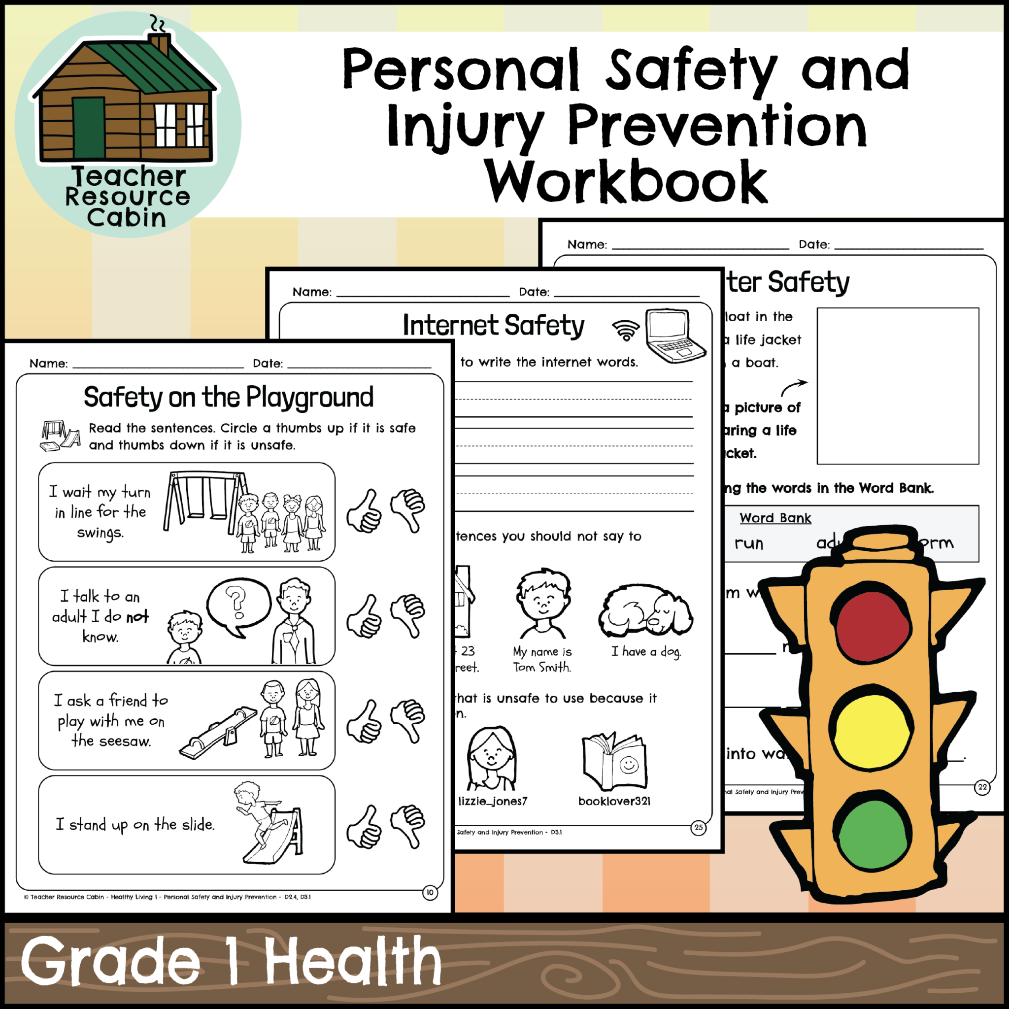 Personal Safety and Injury Prevention Workbook (Grade 1 Ontario Health ...