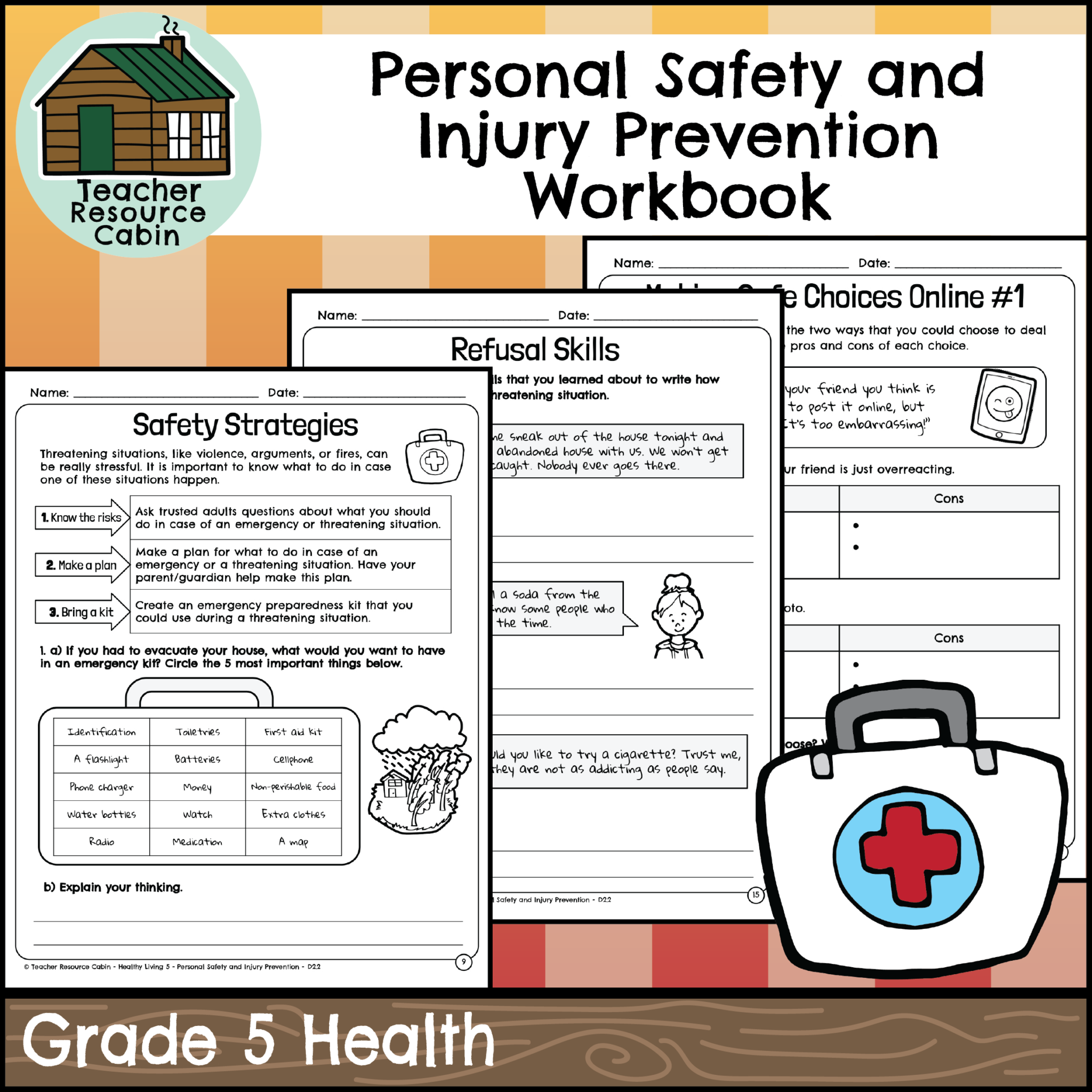 Personal Safety and Injury Prevention Workbook (Grade 5 Ontario Health ...
