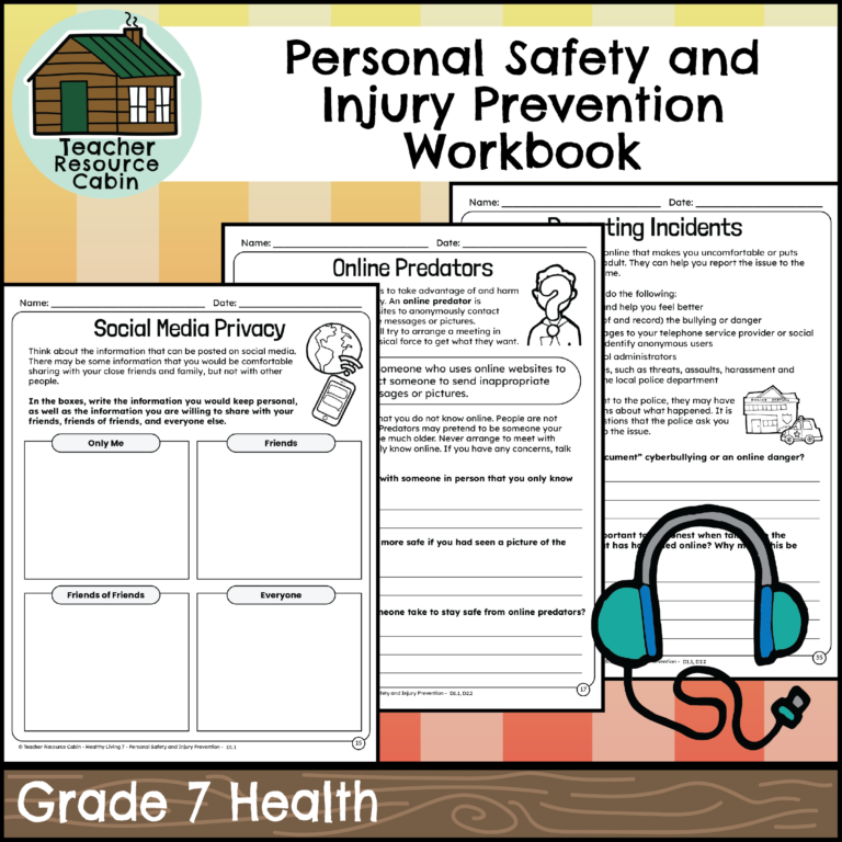 Personal Safety and Injury Prevention Workbook (Grade 7 Ontario Health ...