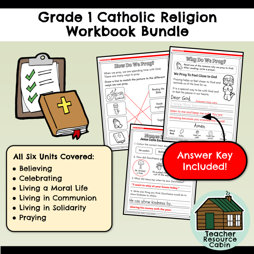 Grade 1 Catholic Religion Workbooks - Teacher Resource Cabin