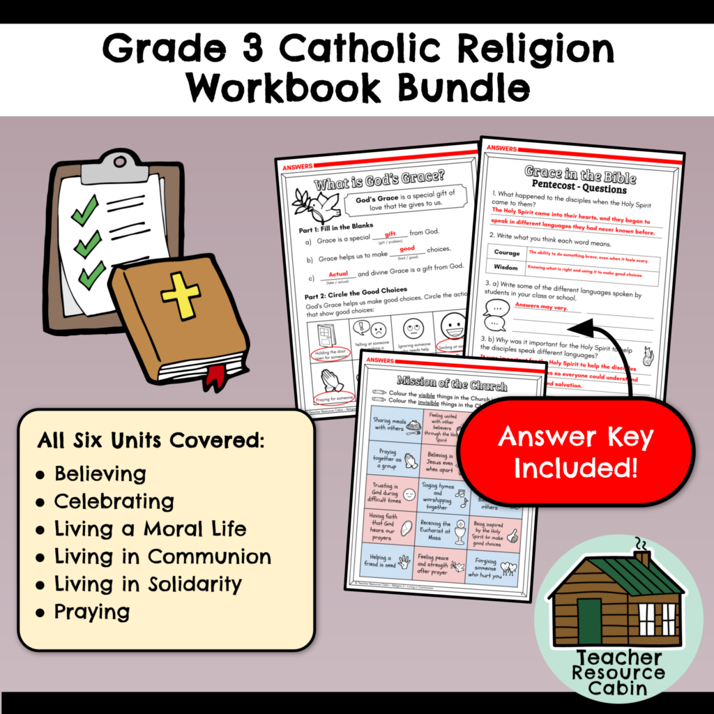 Grade 3 Catholic Religion Workbooks - Teacher Resource Cabin