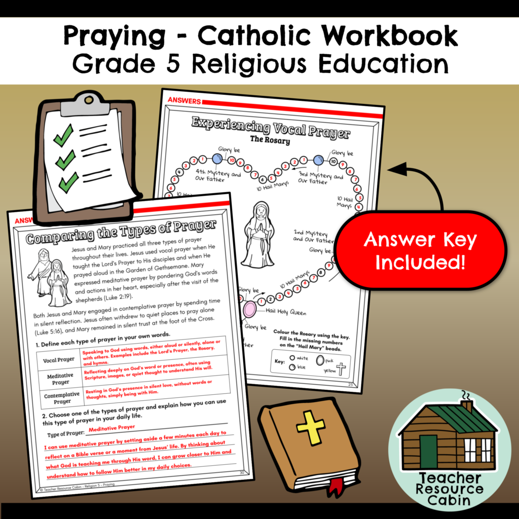 Praying - Catholic Workbook (Grade 5 Religious Education) - Teacher ...