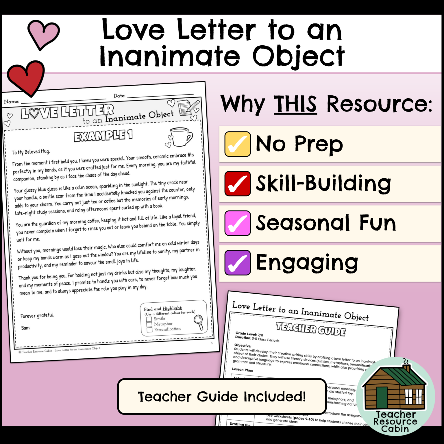 Love Letter to an Inanimate Object - Valentine's Day (Grade 7/8 ...